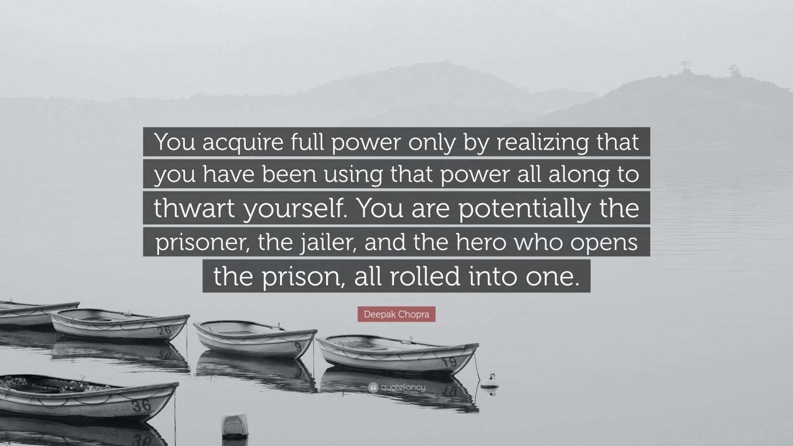 Deepak Chopra Quote: “You acquire full power only by realizing that you ...