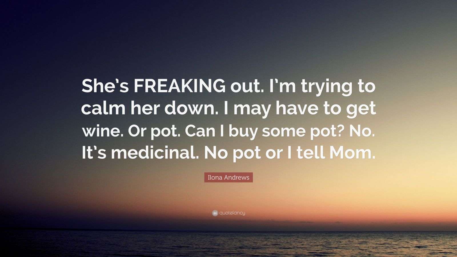 Ilona Andrews Quote: “She’s FREAKING out. I’m trying to calm her down ...