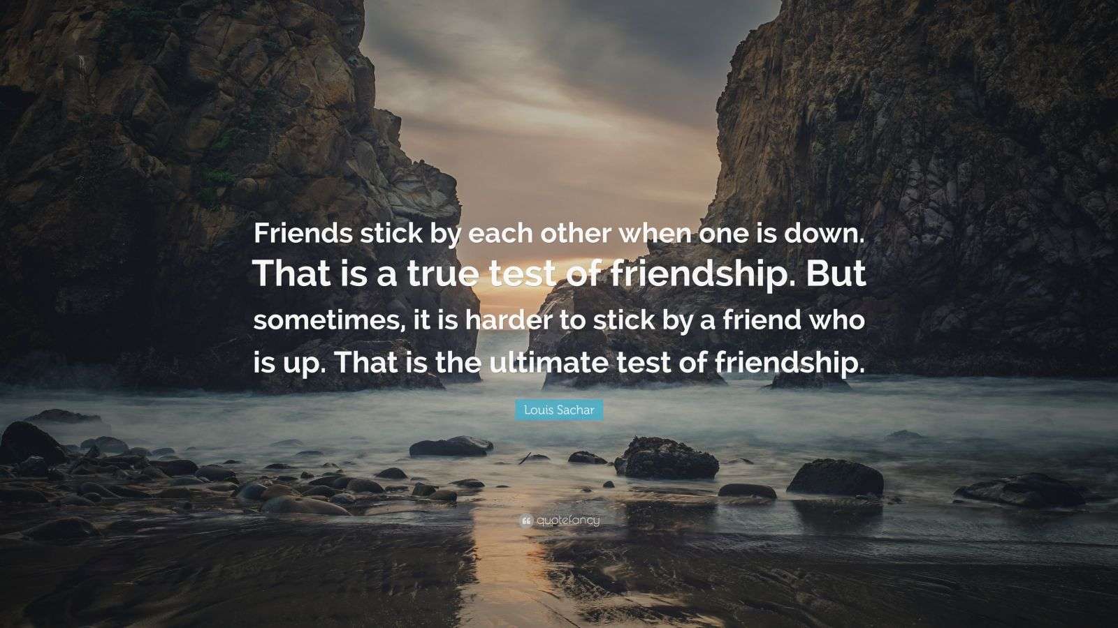 Louis Sachar Quote: “Friends stick by each other when one is down. That ...