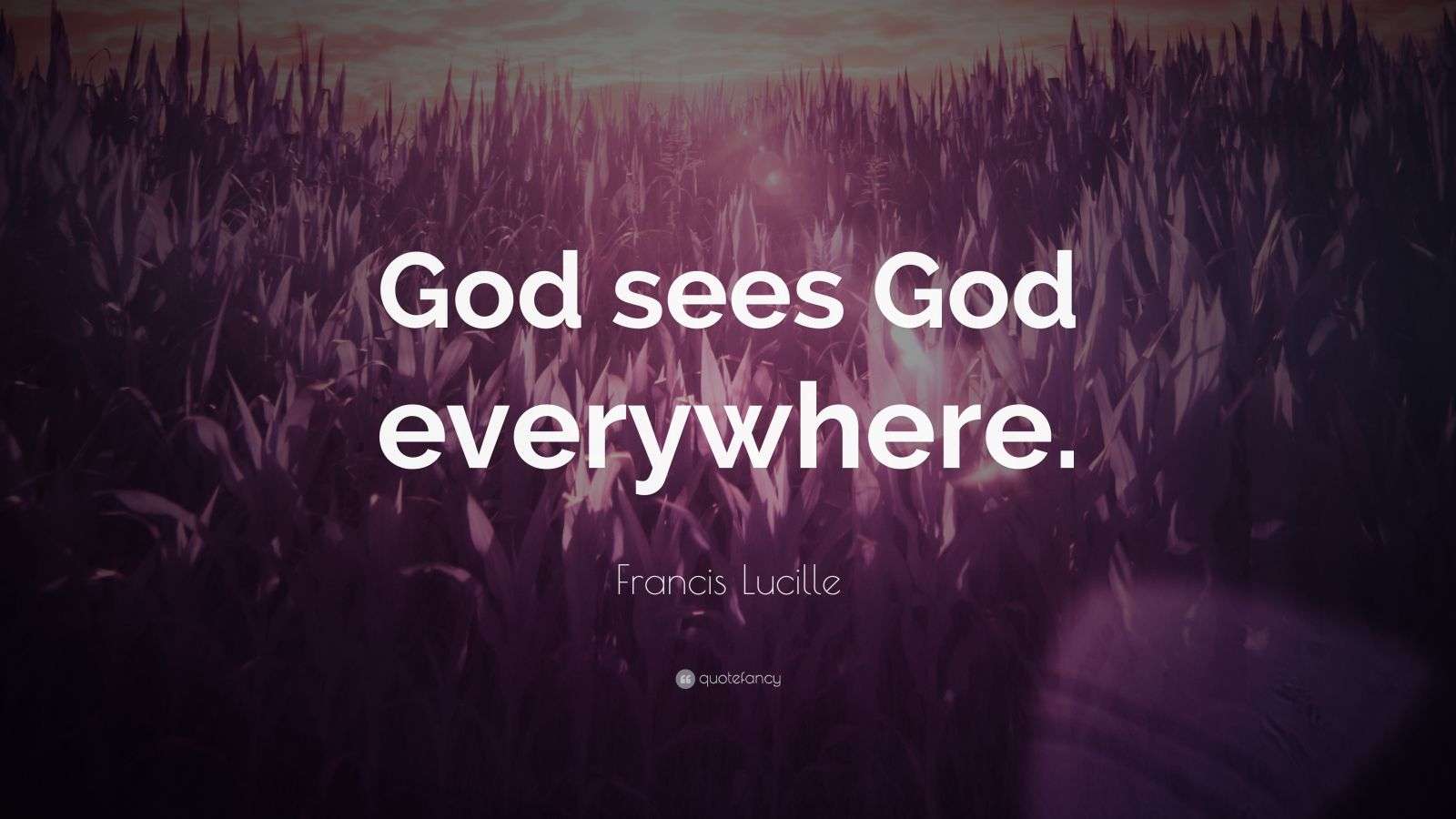 Francis Lucille Quote: “God sees God everywhere.”
