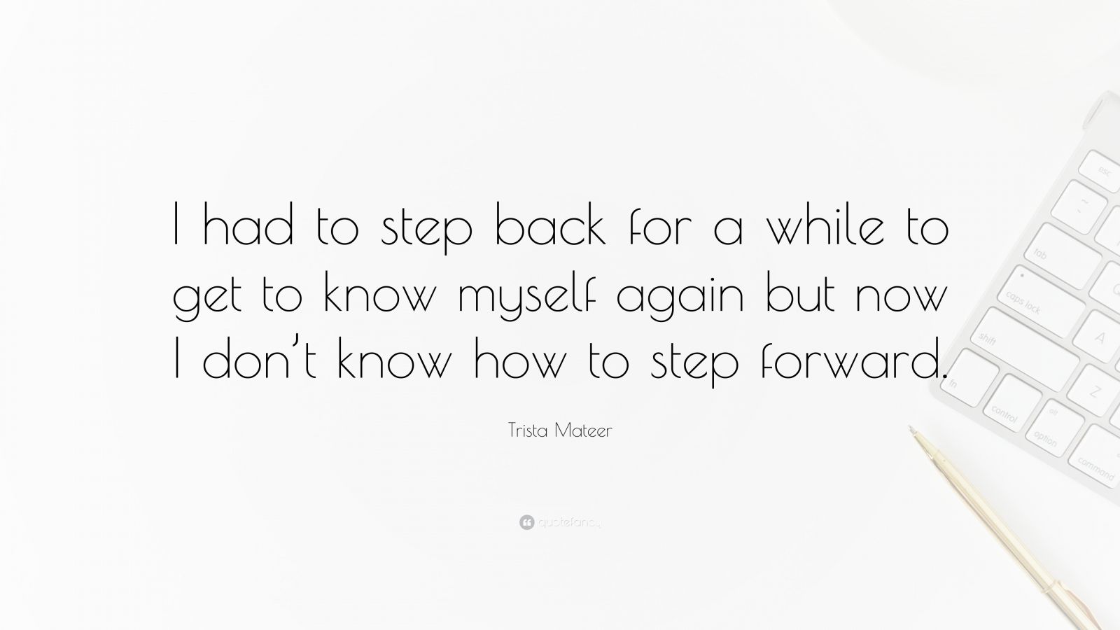 Trista Mateer Quote: “I had to step back for a while to get to know ...