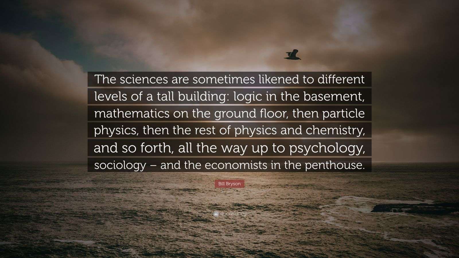 Bill Bryson Quote: “The sciences are sometimes likened to different ...