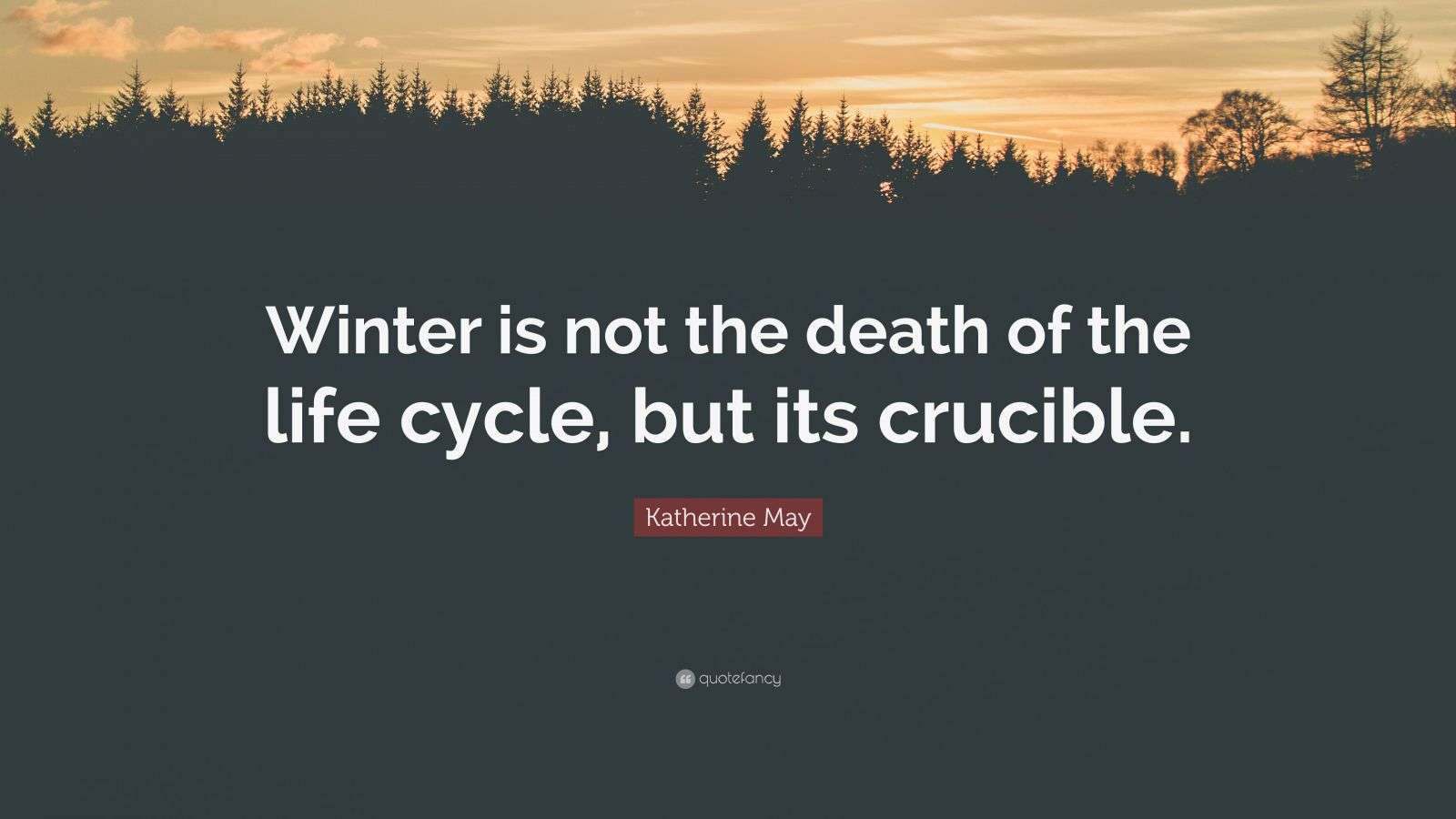Katherine May Quote: “Winter is not the death of the life cycle, but ...
