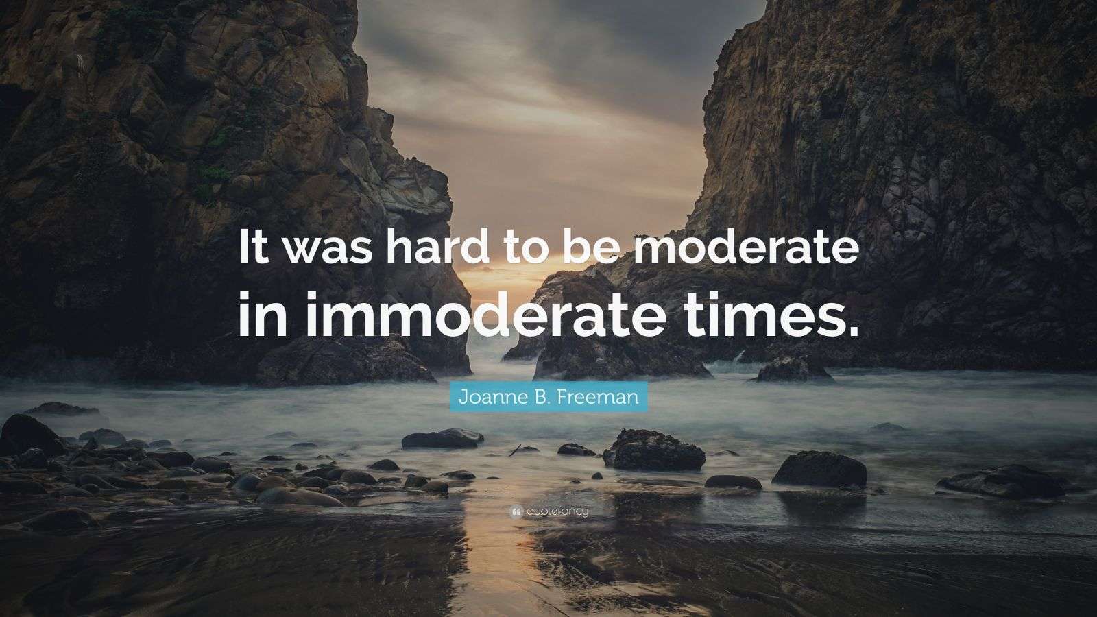 Joanne B. Freeman Quote: “It was hard to be moderate in immoderate times.”