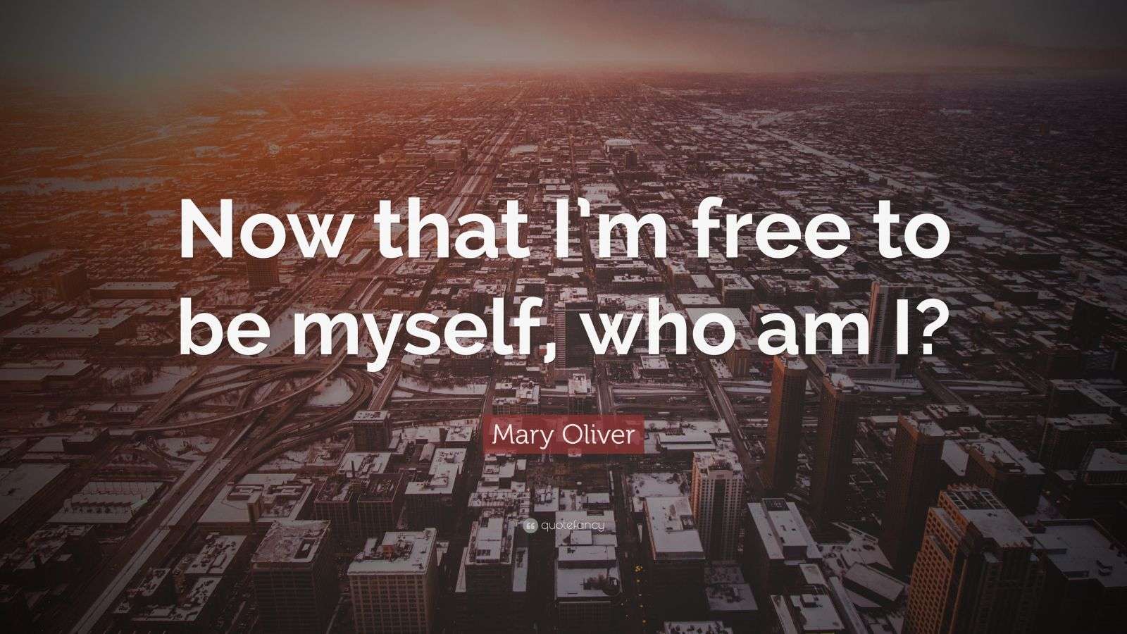Mary Oliver Quote: “Now that I’m free to be myself, who am I?”