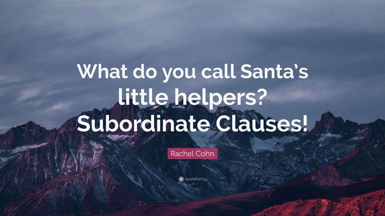 Rachel Cohn Quote: “What do you call Santa’s little helpers ...