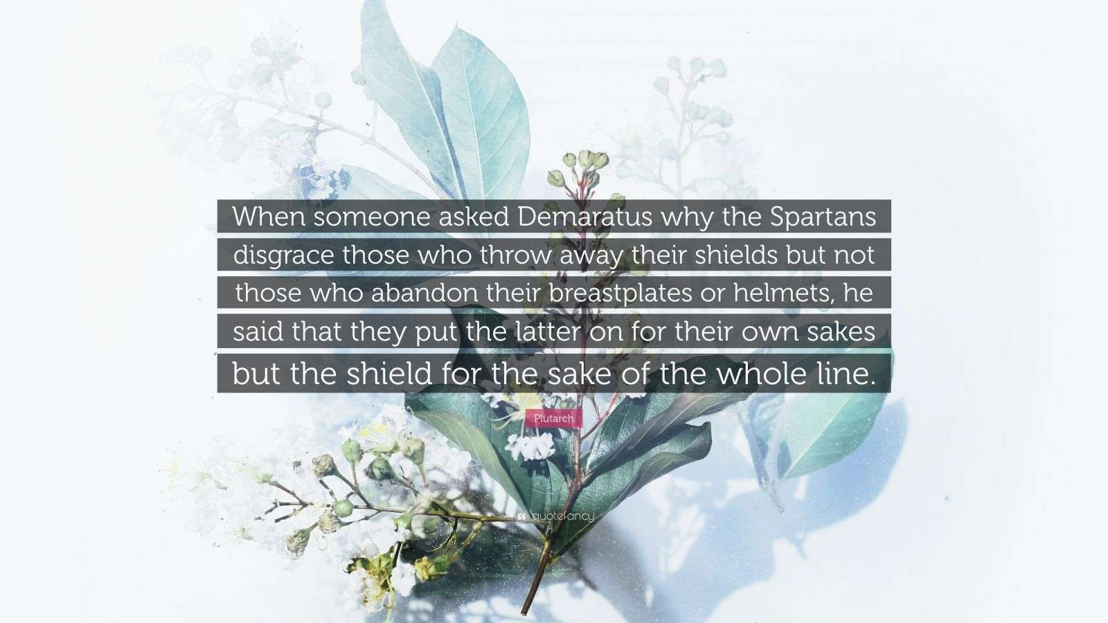 Plutarch Quote: “When someone asked Demaratus why the Spartans disgrace ...