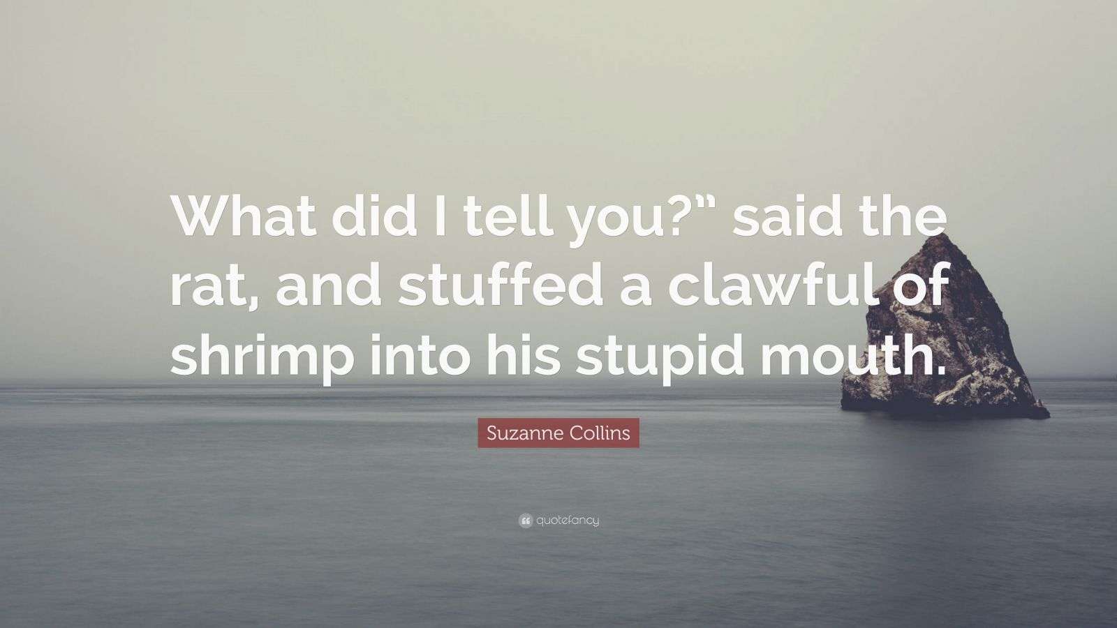 Suzanne Collins Quote: “What did I tell you?” said the rat, and stuffed ...