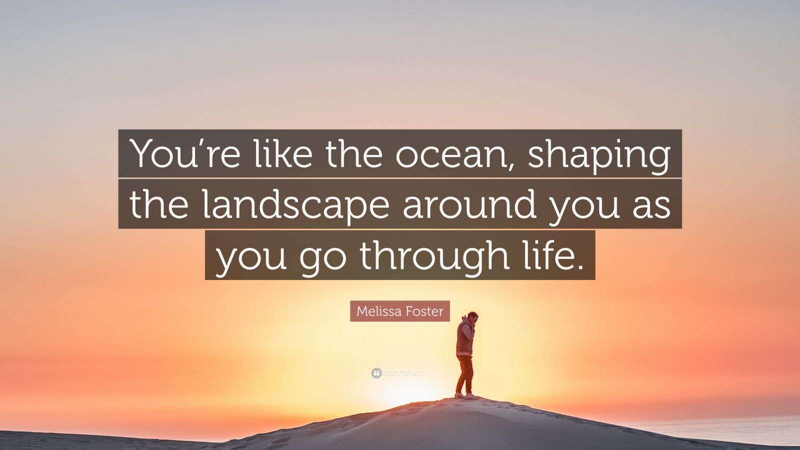 Melissa Foster Quote: “You’re like the ocean, shaping the landscape ...