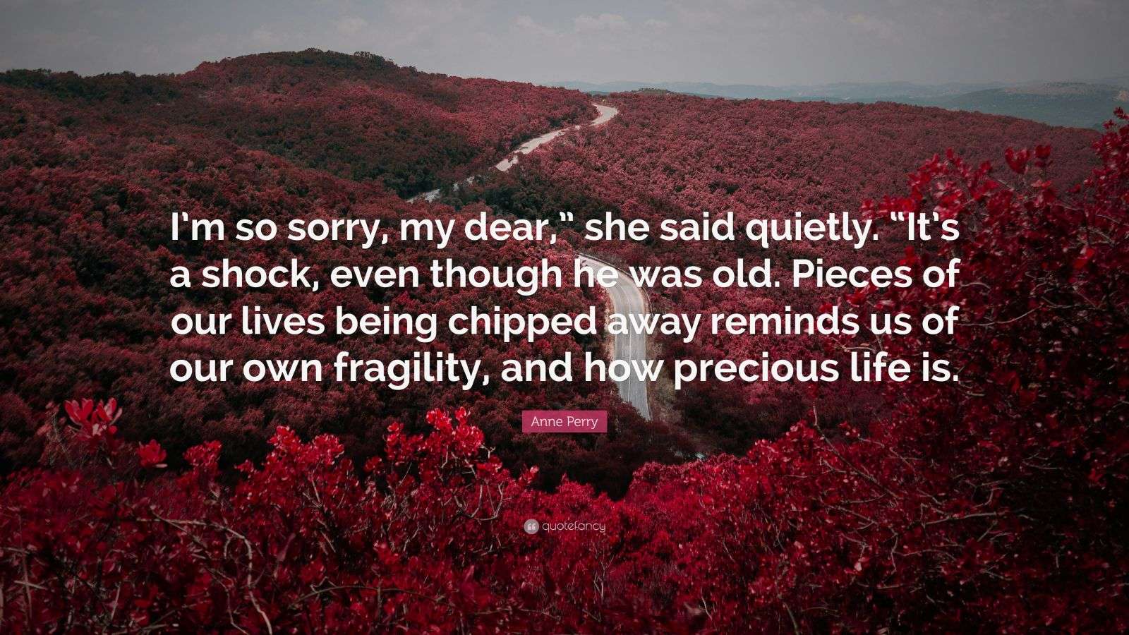 Anne Perry Quote: “I’m so sorry, my dear,” she said quietly. “It’s a ...