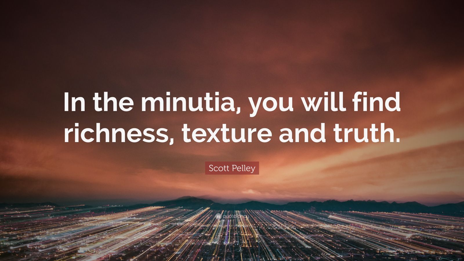 Scott Pelley Quote: “In the minutia, you will find richness, texture ...