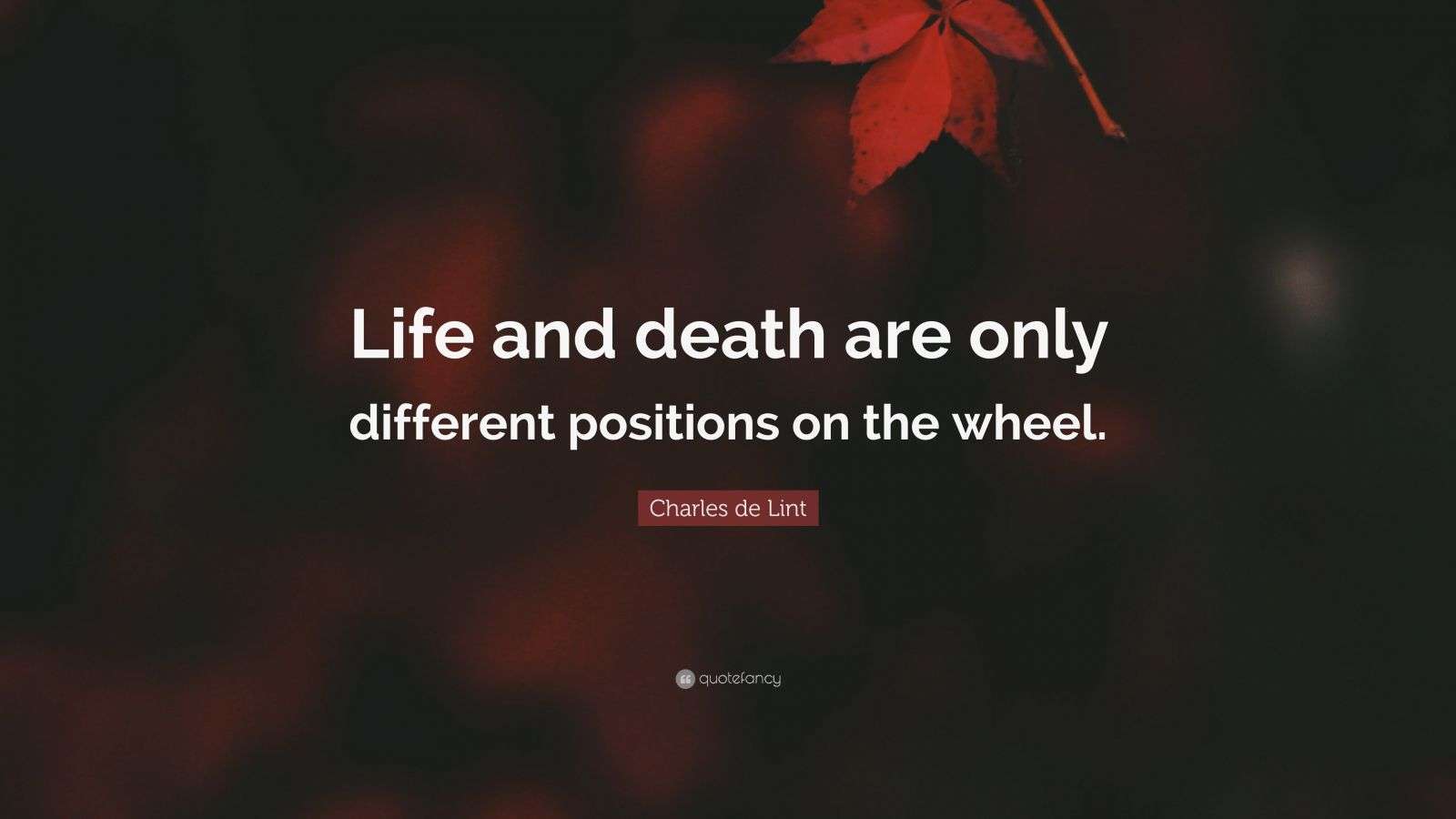 Charles de Lint Quote: “Life and death are only different positions on ...