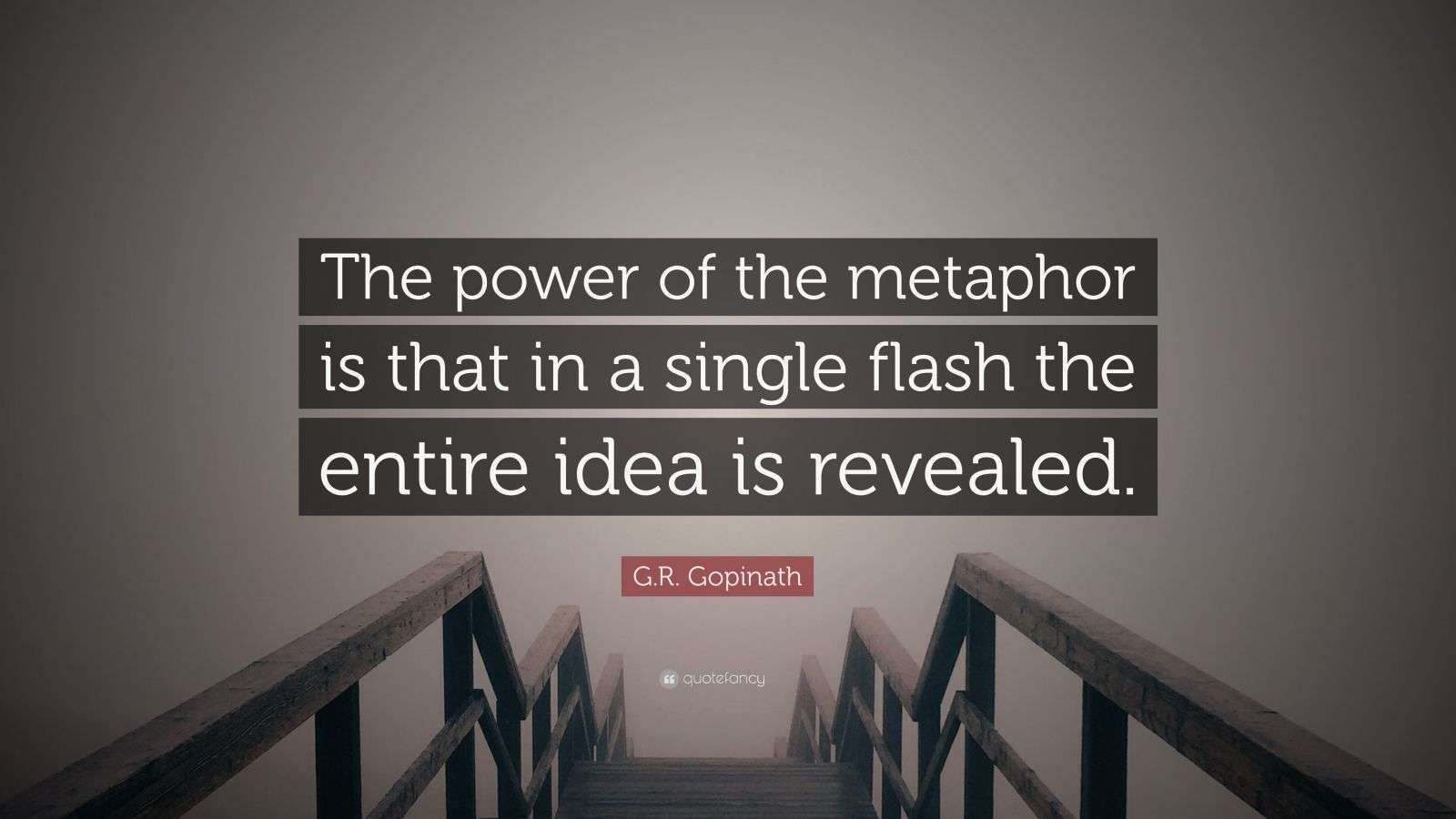 G.R. Gopinath Quote: “The power of the metaphor is that in a single ...