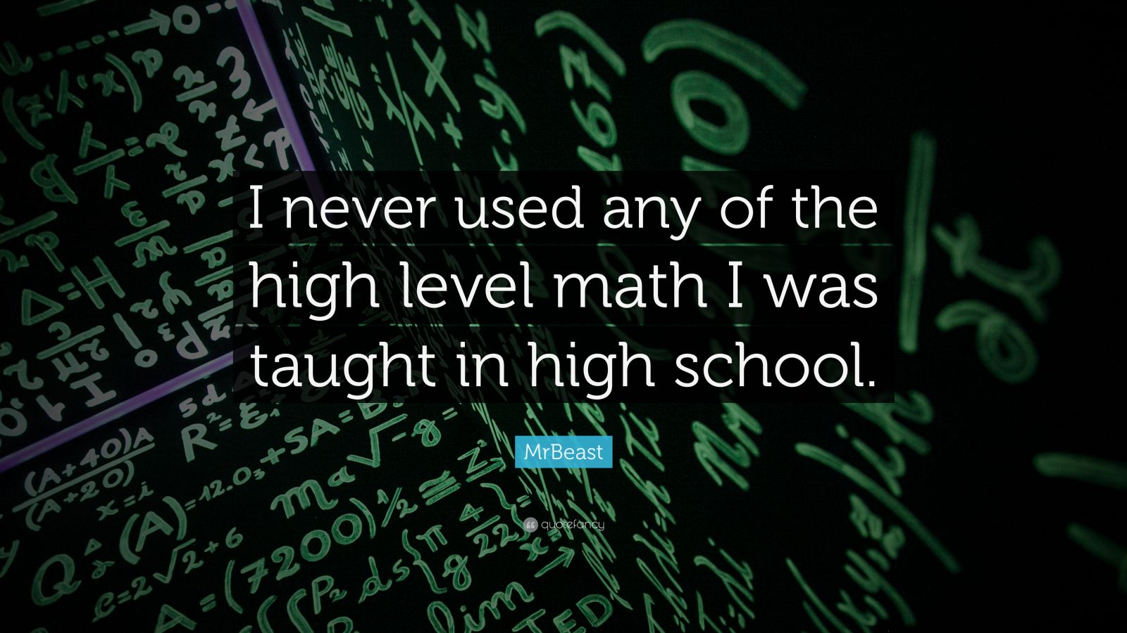 MrBeast Quote: “I never used any of the high level math I was taught in ...
