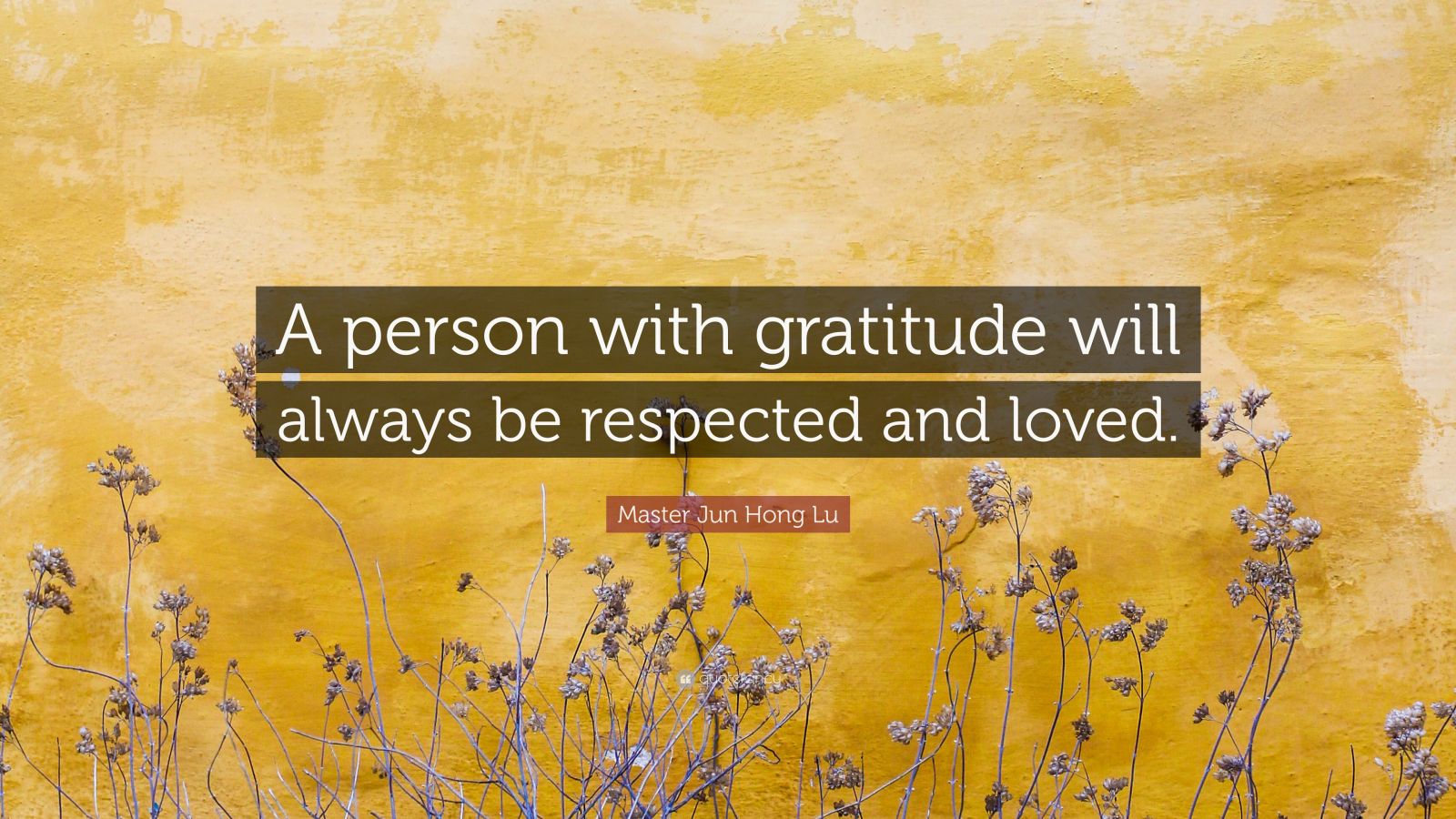 Master Jun Hong Lu Quote: “A person with gratitude will always be ...