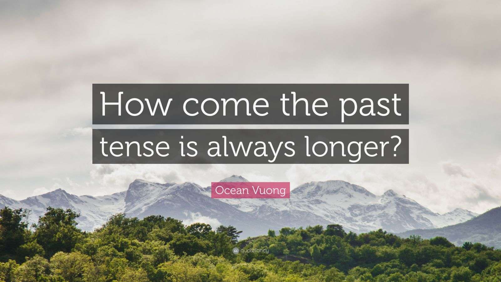 Ocean Vuong Quote: “How come the past tense is always longer?”