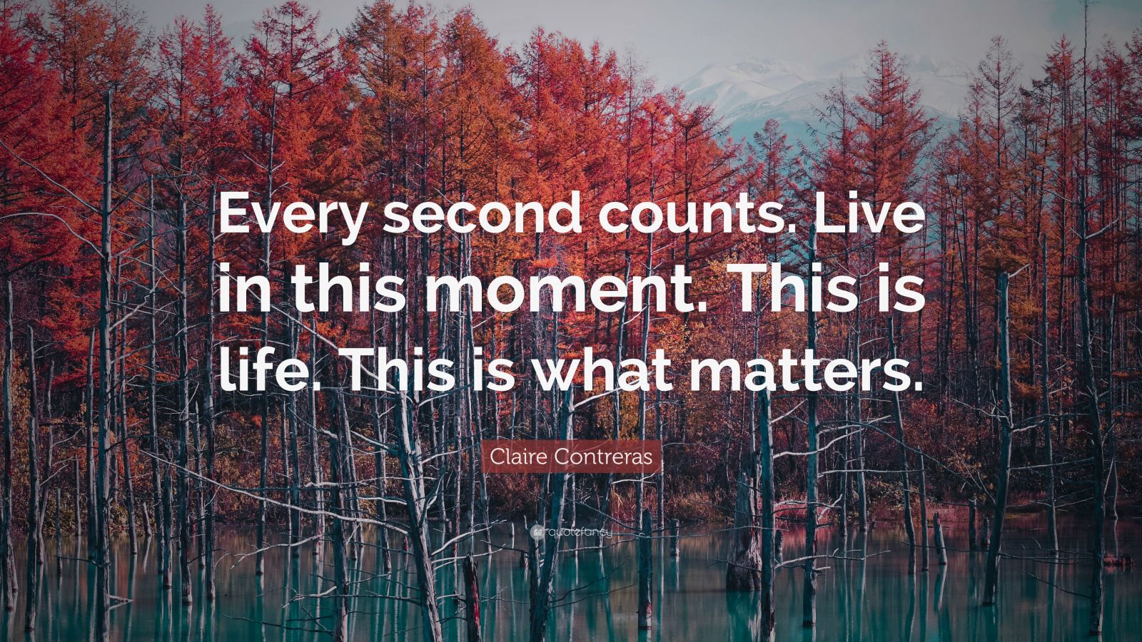 Claire Contreras Quote: “Every second counts. Live in this moment. This ...