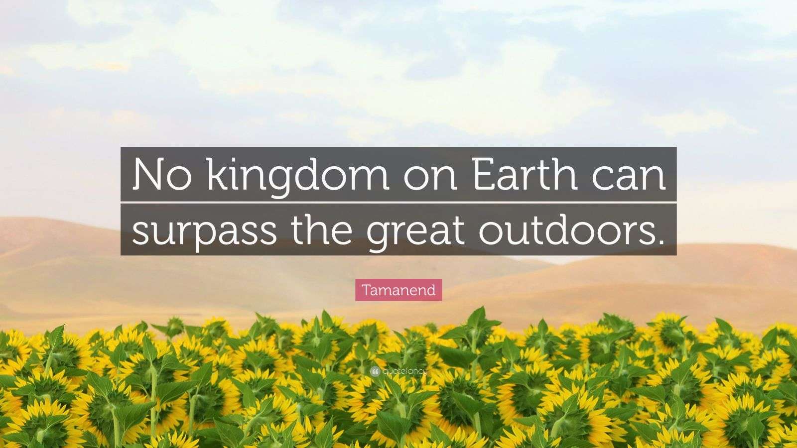 Tamanend Quote: “No kingdom on Earth can surpass the great outdoors.”