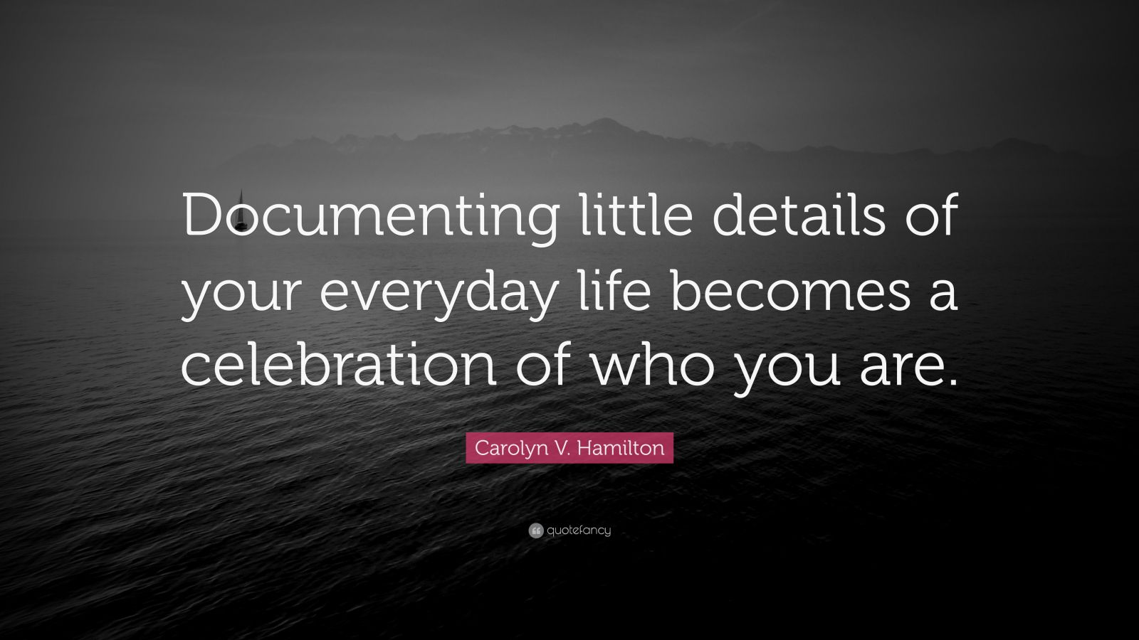Carolyn V. Hamilton Quote: “Documenting little details of your everyday ...