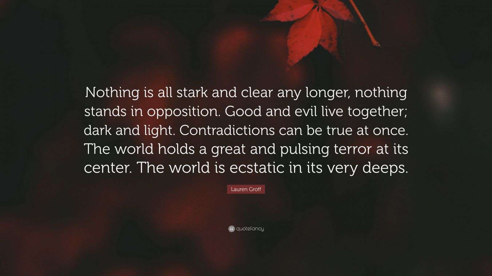 Lauren Groff Quote: “Nothing is all stark and clear any longer, nothing ...