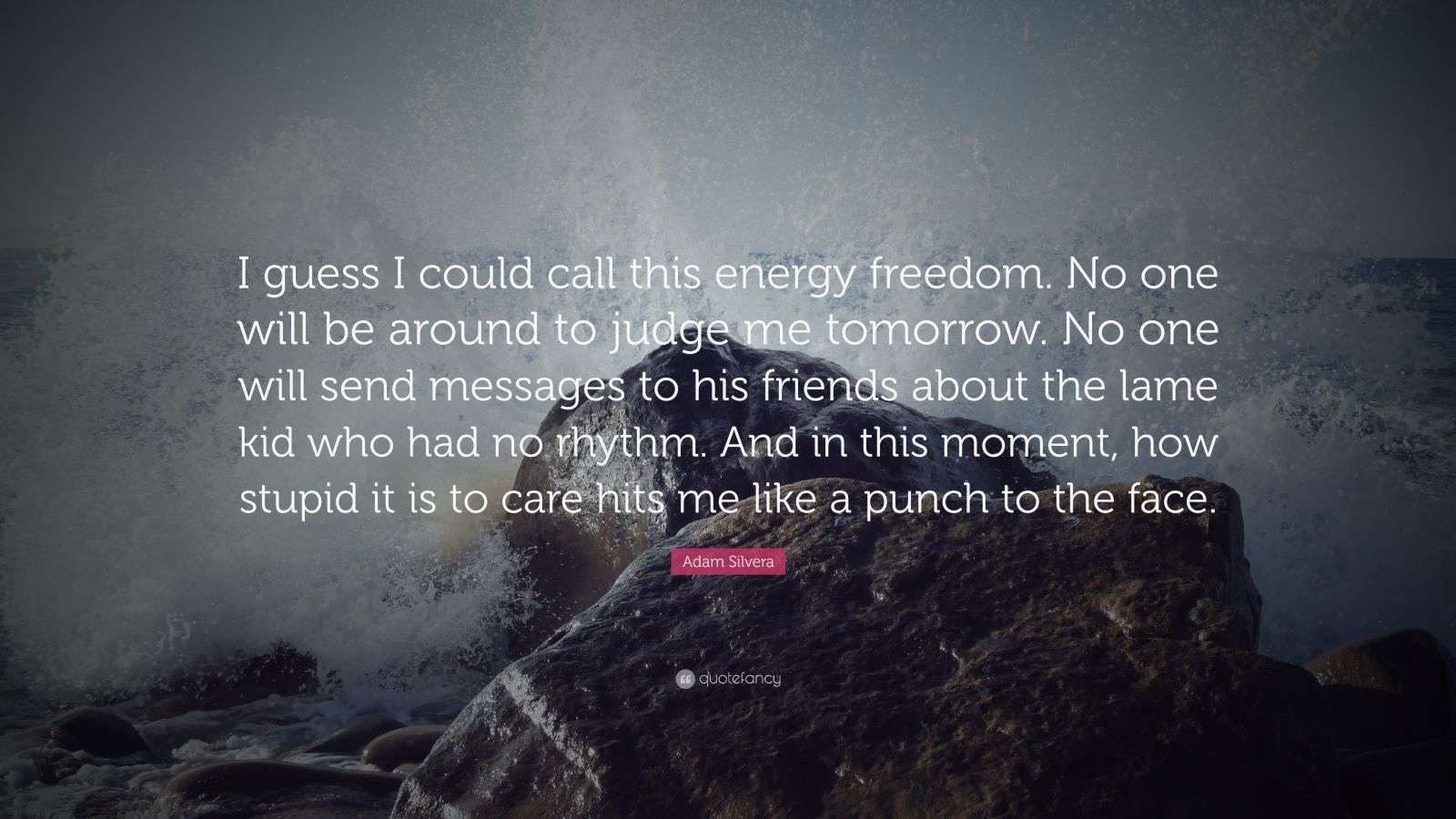 Adam Silvera Quote: “I guess I could call this energy freedom. No one ...