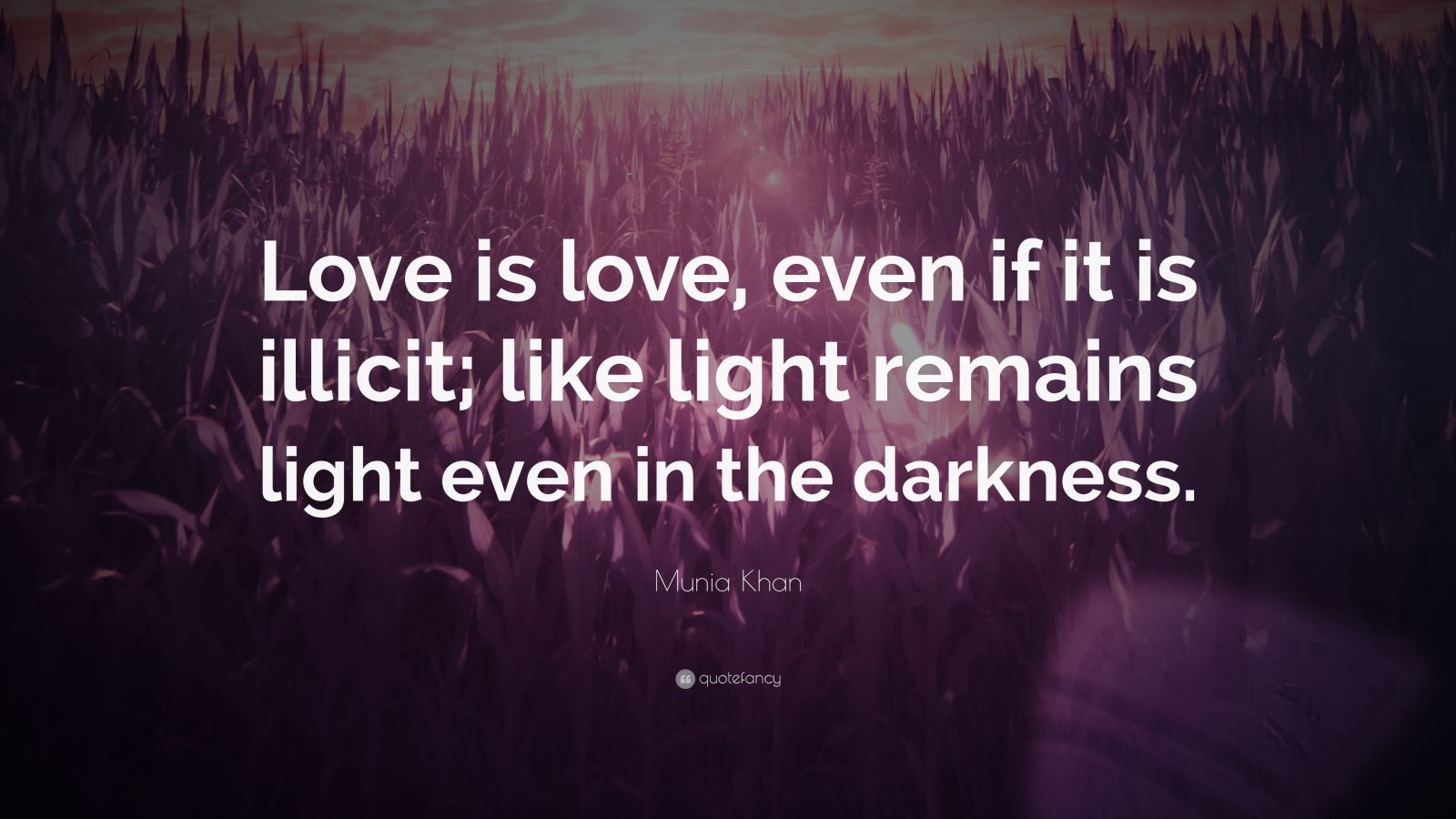 Munia Khan Quote: “Love is love, even if it is illicit; like light remains light even in the ...