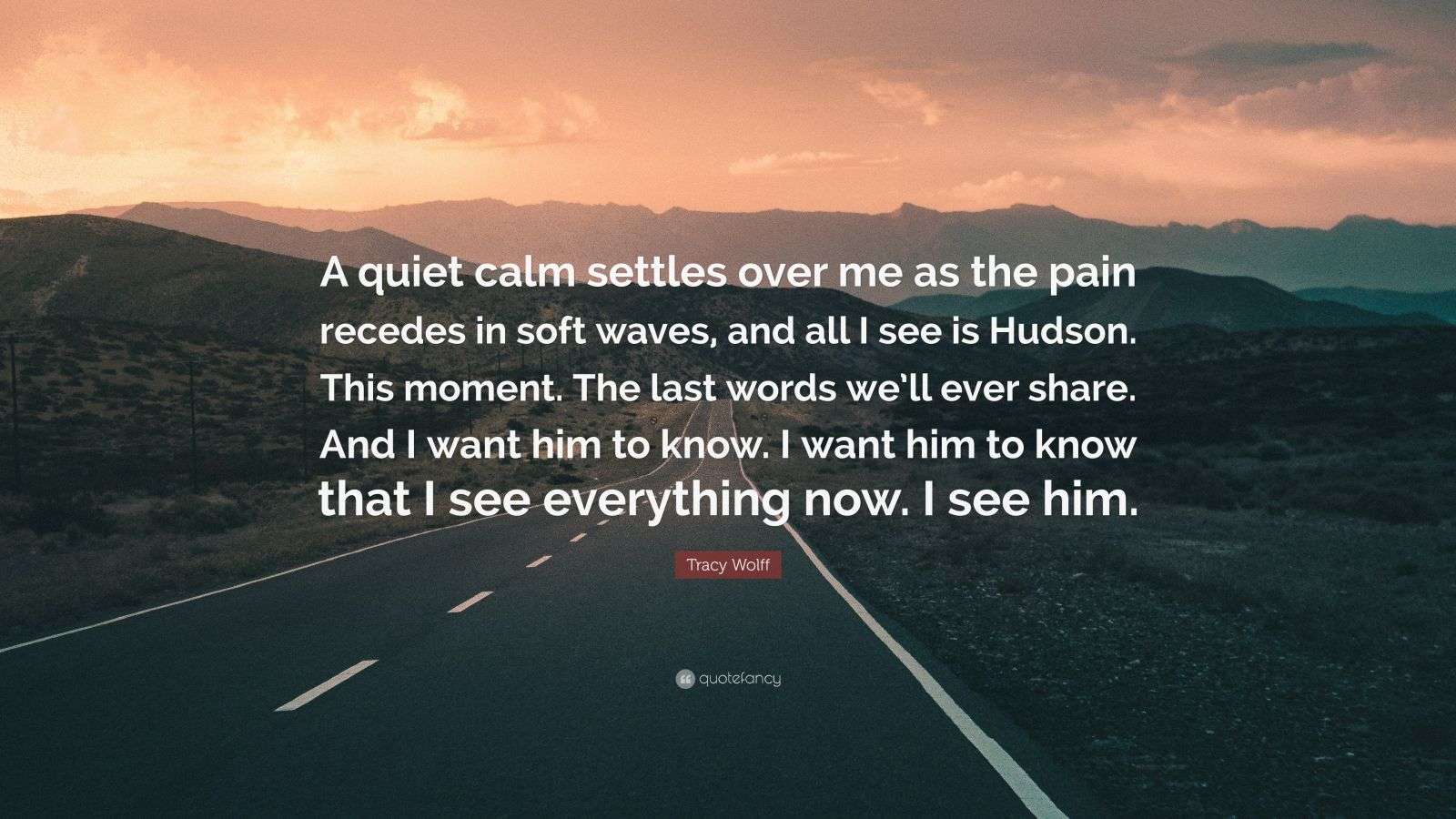 Tracy Wolff Quote: “A quiet calm settles over me as the pain recedes in ...