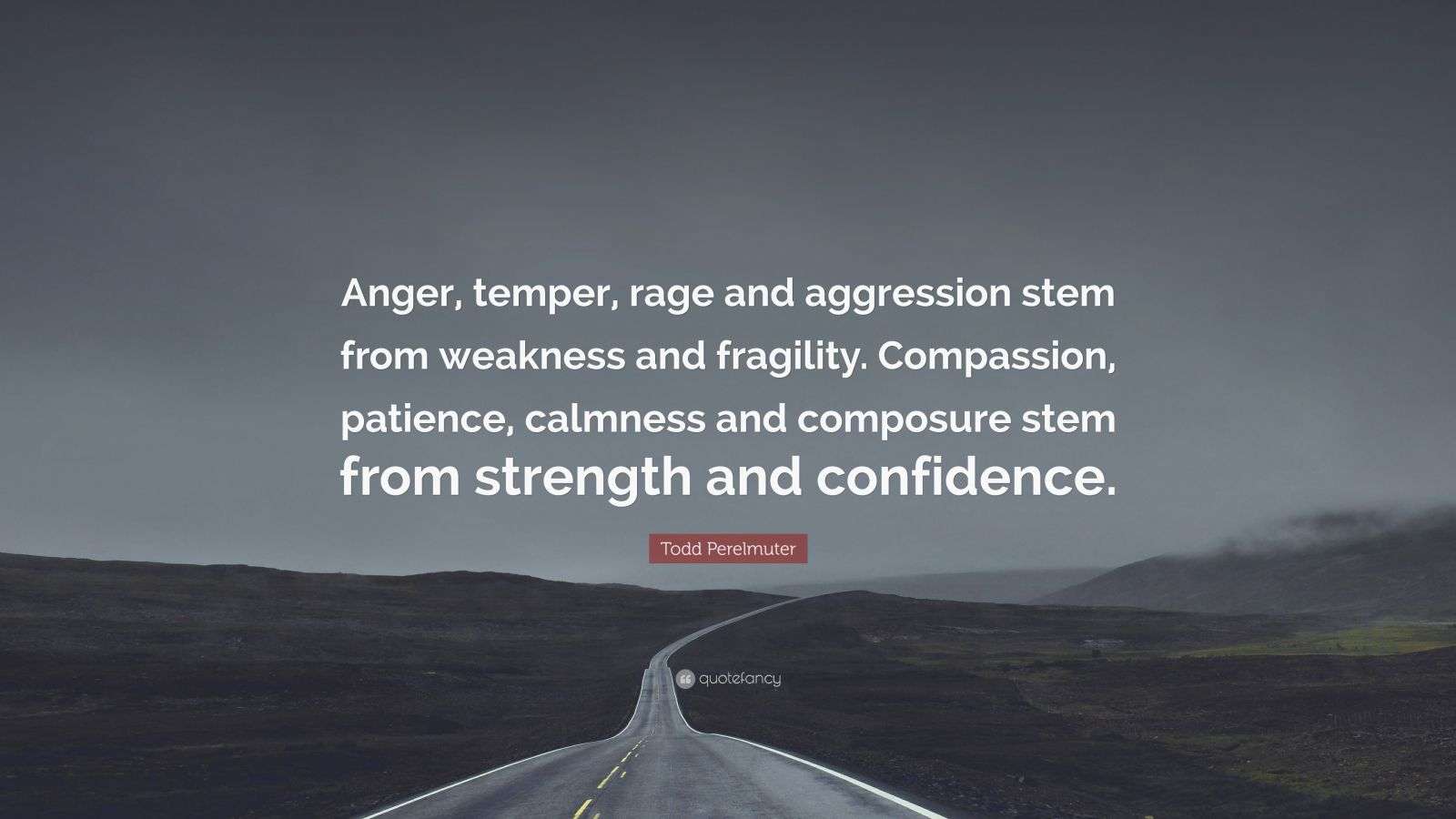 Todd Perelmuter Quote: “Anger, temper, rage and aggression stem from ...