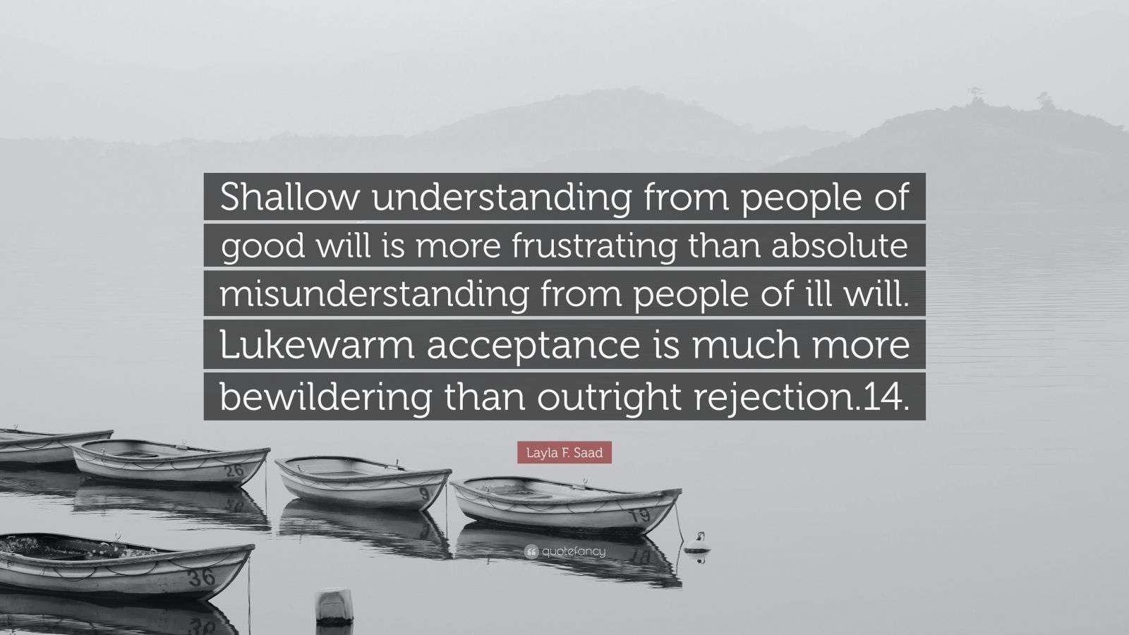Layla F. Saad Quote: “Shallow understanding from people of good will is ...