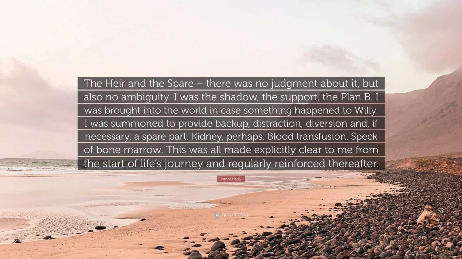 Prince Harry Quote: “The Heir and the Spare – there was no judgment ...