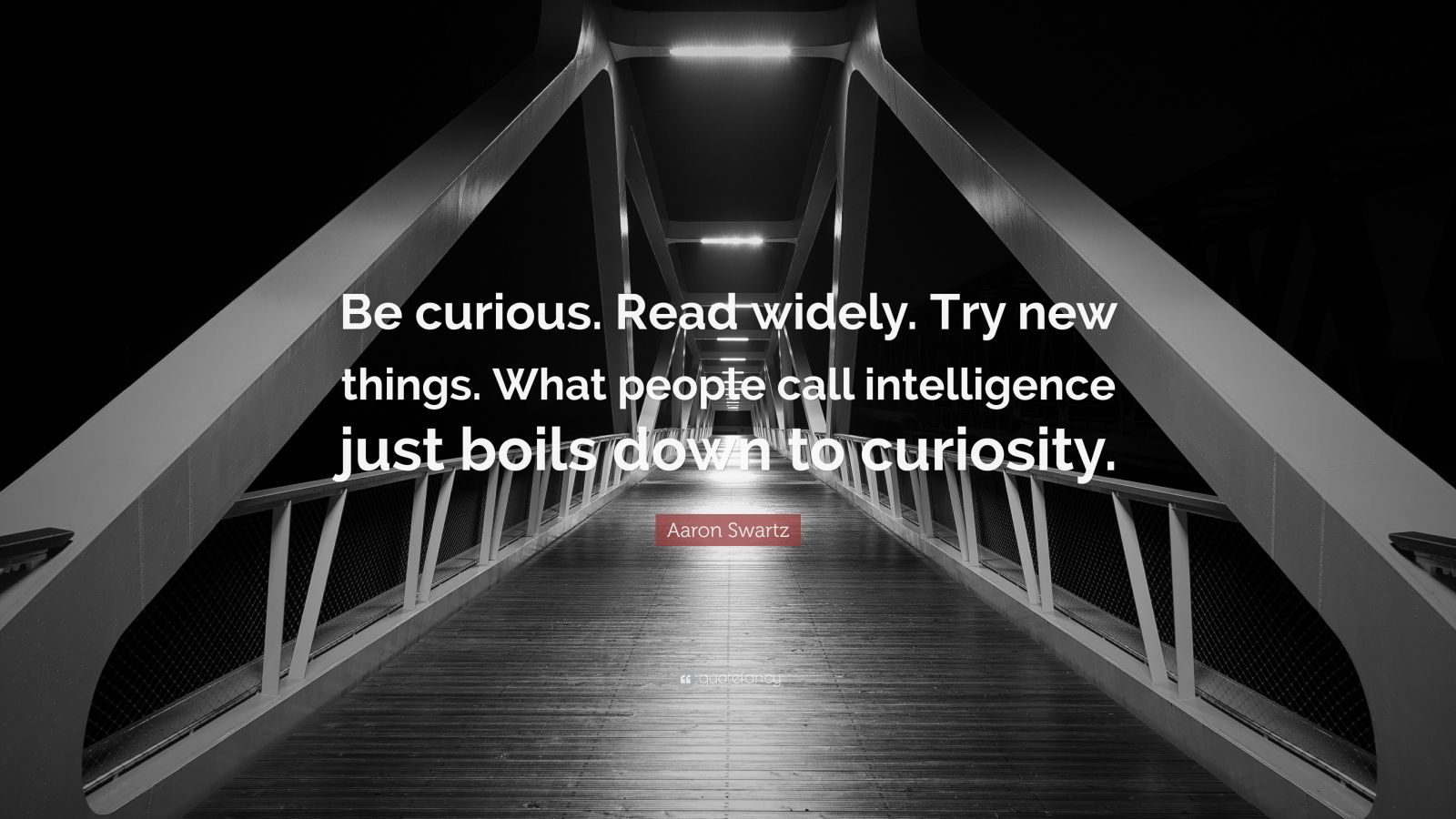 Aaron Swartz Quote: “Be curious. Read widely. Try new things. What ...