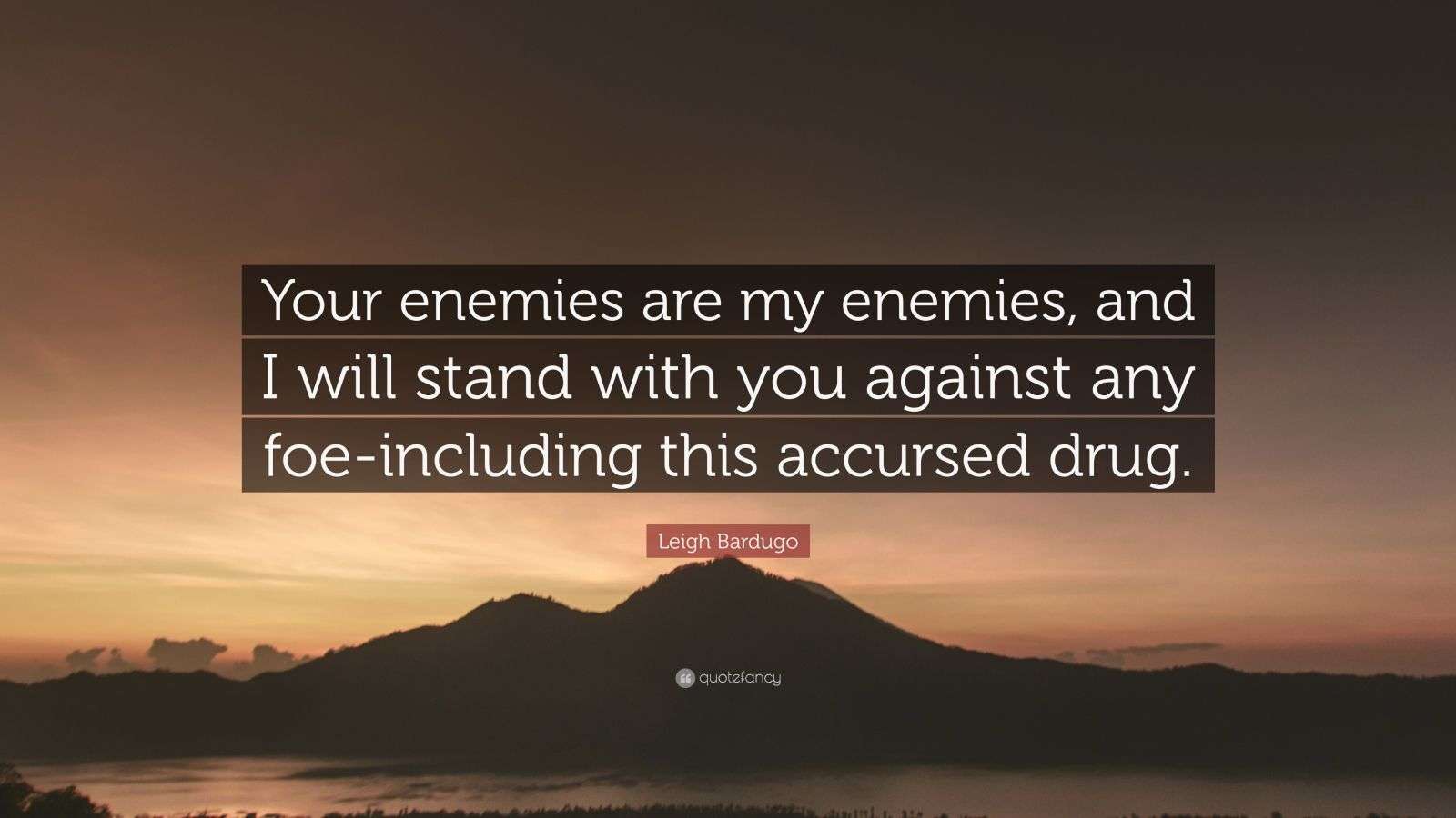 Leigh Bardugo Quote: “Your enemies are my enemies, and I will stand ...