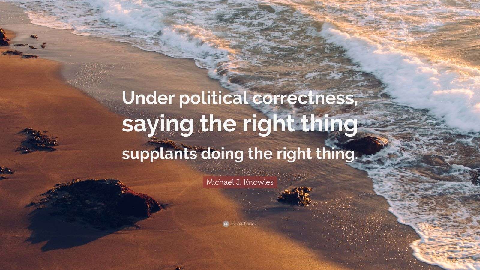 Michael J. Knowles Quote: “Under political correctness, saying the ...
