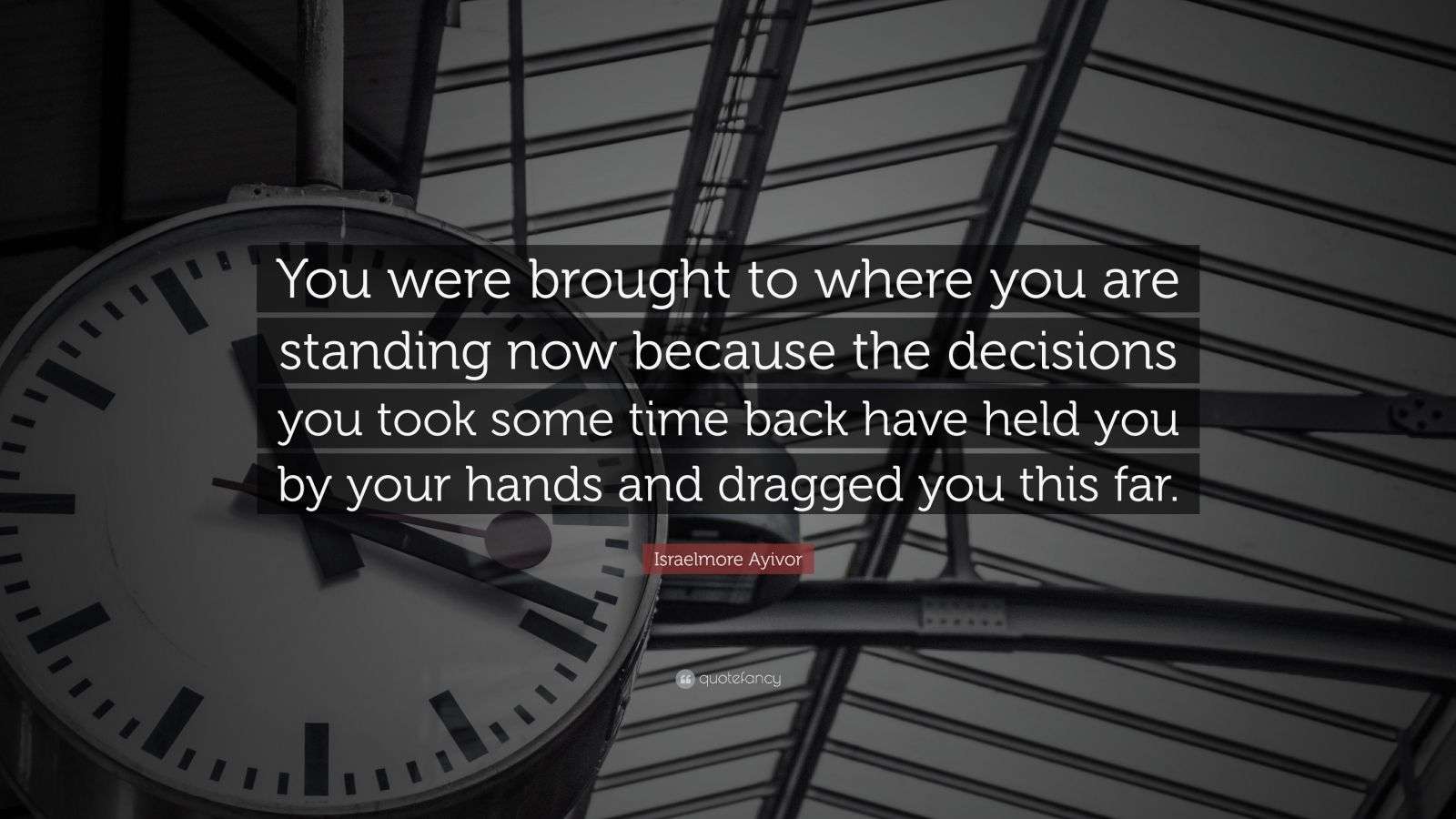 Israelmore Ayivor Quote: “You were brought to where you are standing ...