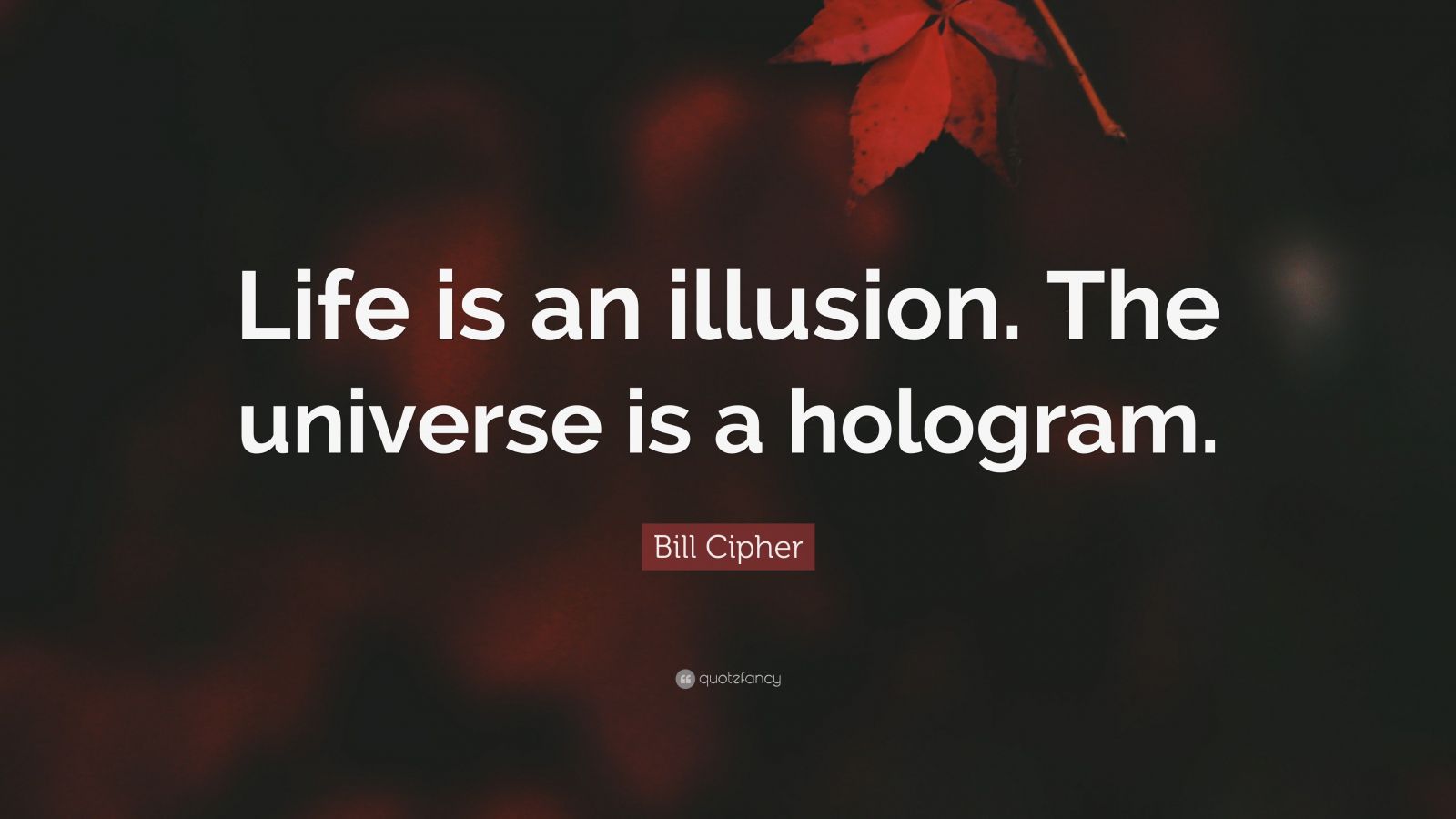 Bill Cipher Quote: “Life is an illusion. The universe is a hologram.”