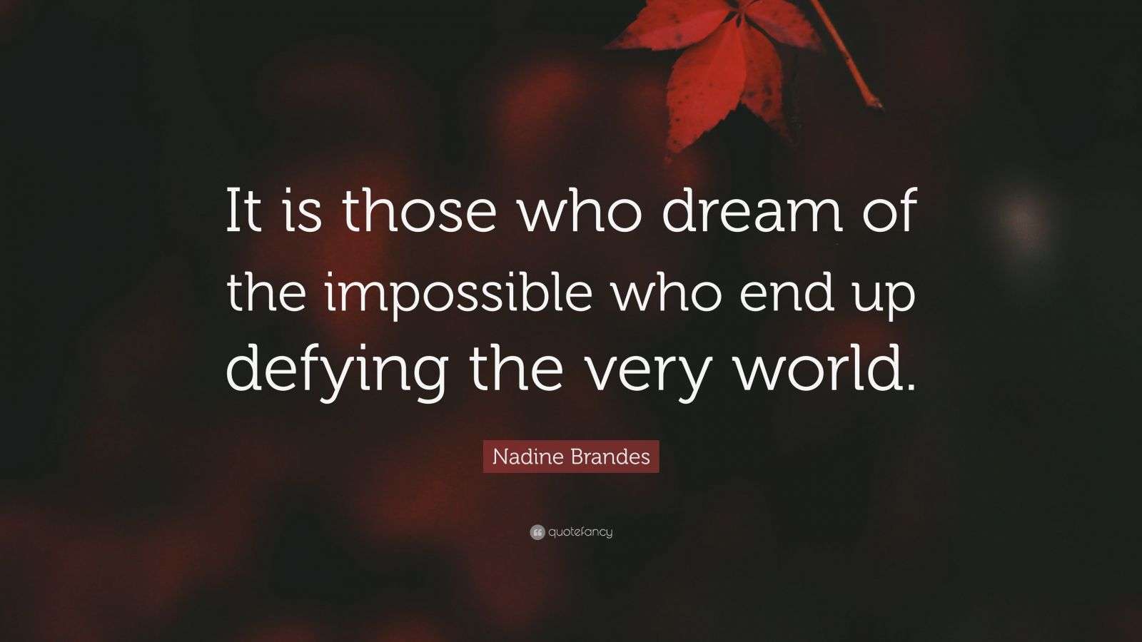 Nadine Brandes Quote: “It is those who dream of the impossible who end ...