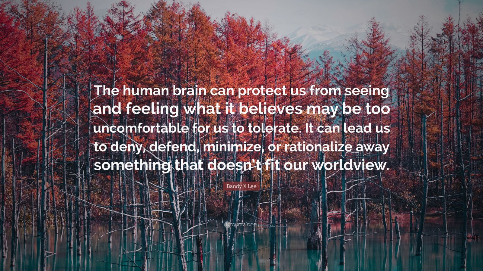 Bandy X Lee Quote: “The human brain can protect us from seeing and ...