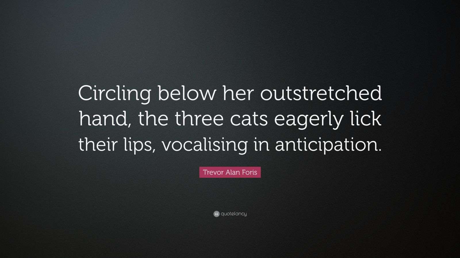 Trevor Alan Foris Quote: “Circling below her outstretched hand, the ...