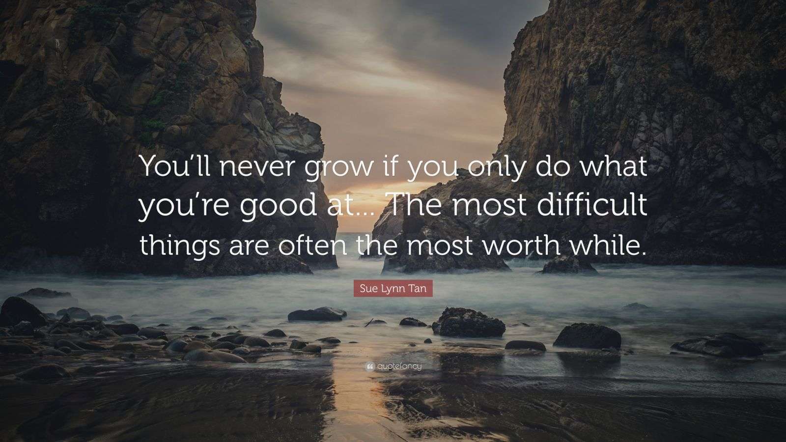 Sue Lynn Tan Quote: “You’ll never grow if you only do what you’re good ...