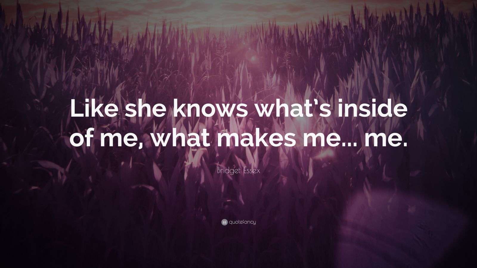 Bridget Essex Quote: “Like she knows what’s inside of me, what makes me ...