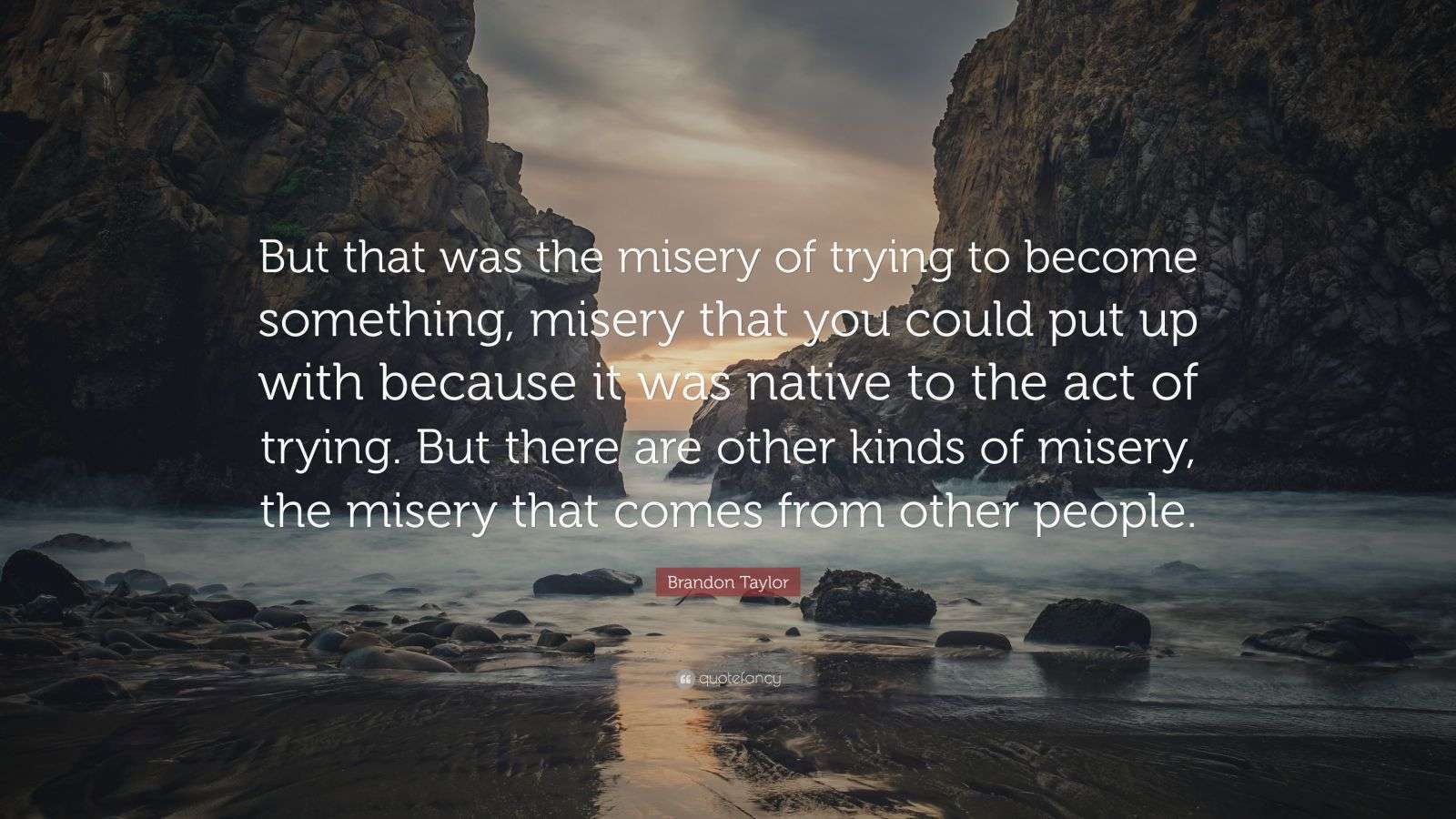 Brandon Taylor Quote: “But that was the misery of trying to become ...