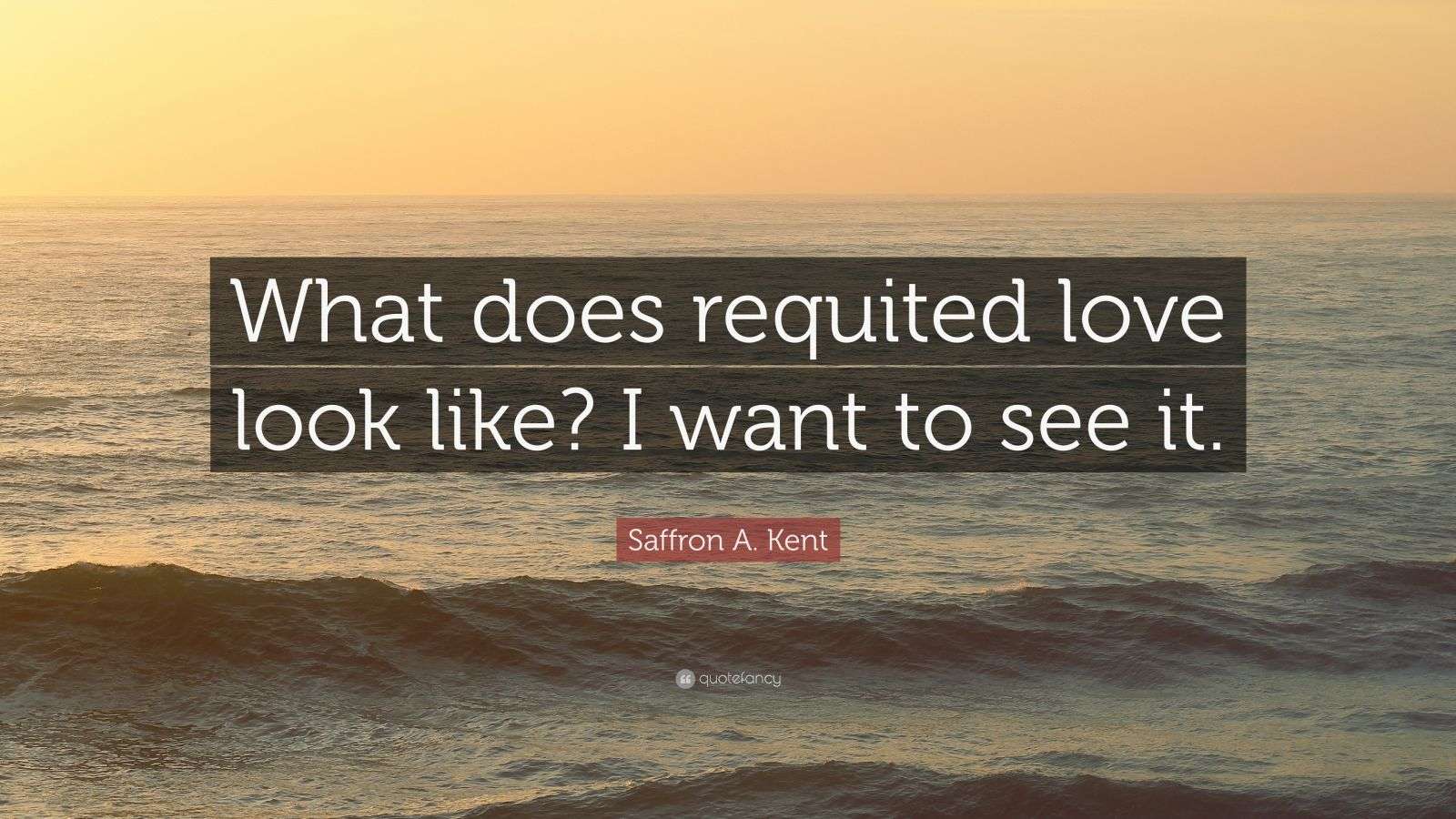 Saffron A. Kent Quote: “What does requited love look like? I want to ...