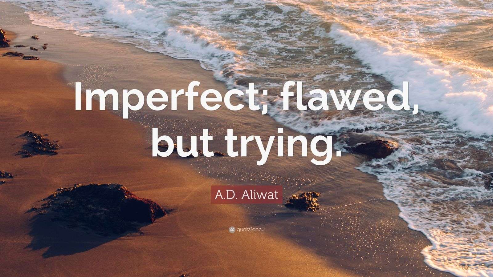 A.D. Aliwat Quote: “Imperfect; flawed, but trying.”