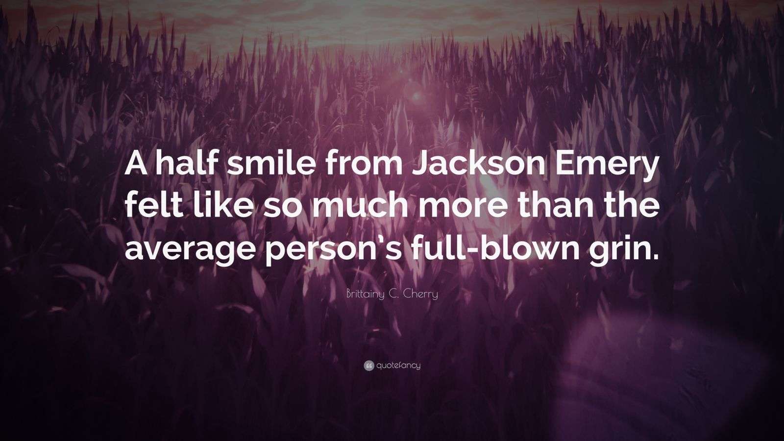 Brittainy C. Cherry Quote: “A half smile from Jackson Emery felt like ...