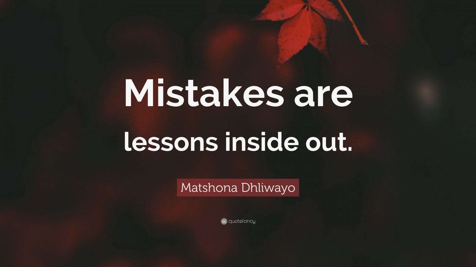 Matshona Dhliwayo Quote: “Mistakes are lessons inside out.”