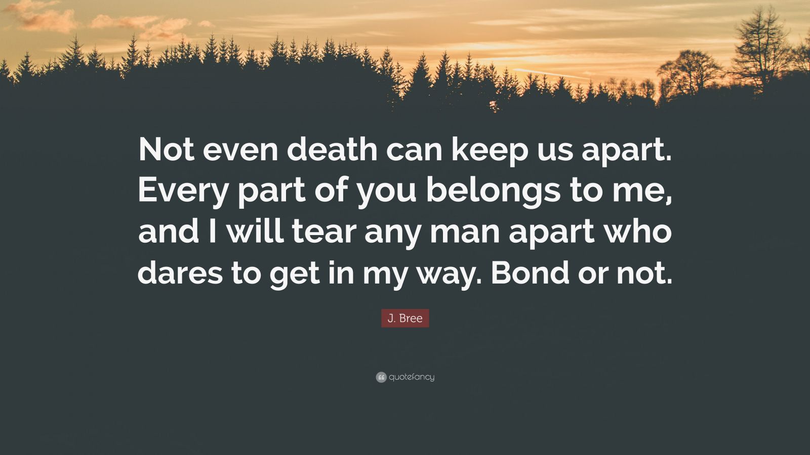 J. Bree Quote: “Not even death can keep us apart. Every part of you ...
