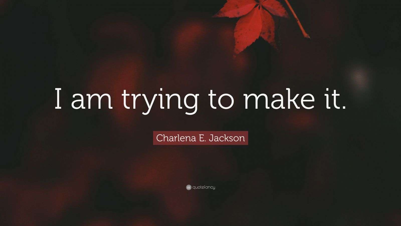 Charlena E. Jackson Quote: “I am trying to make it.”