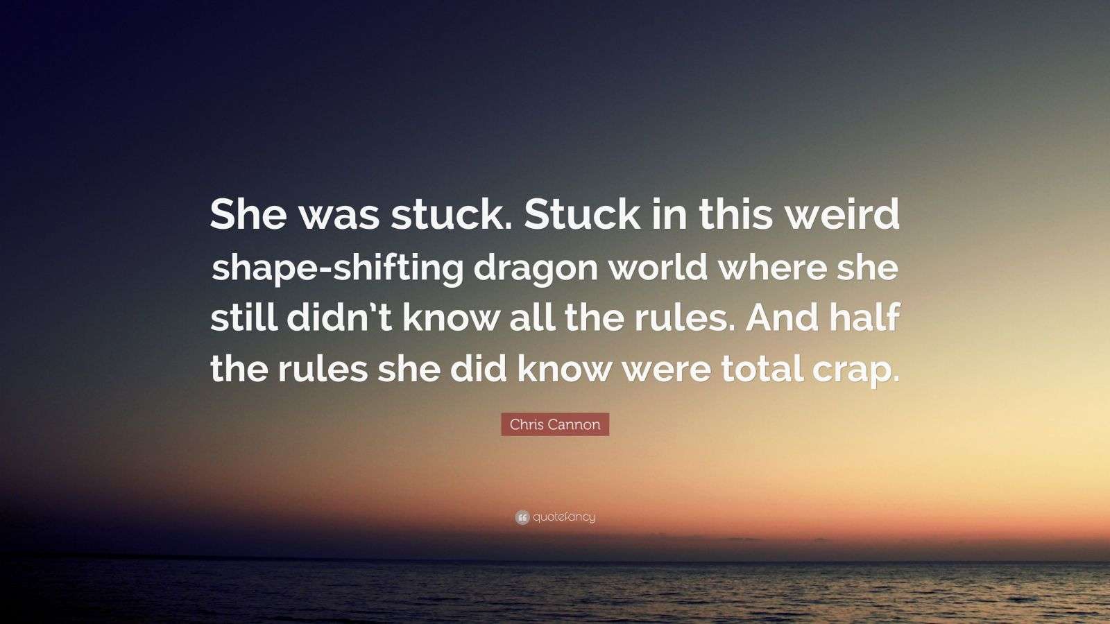 Chris Cannon Quote: “She was stuck. Stuck in this weird shape-shifting ...