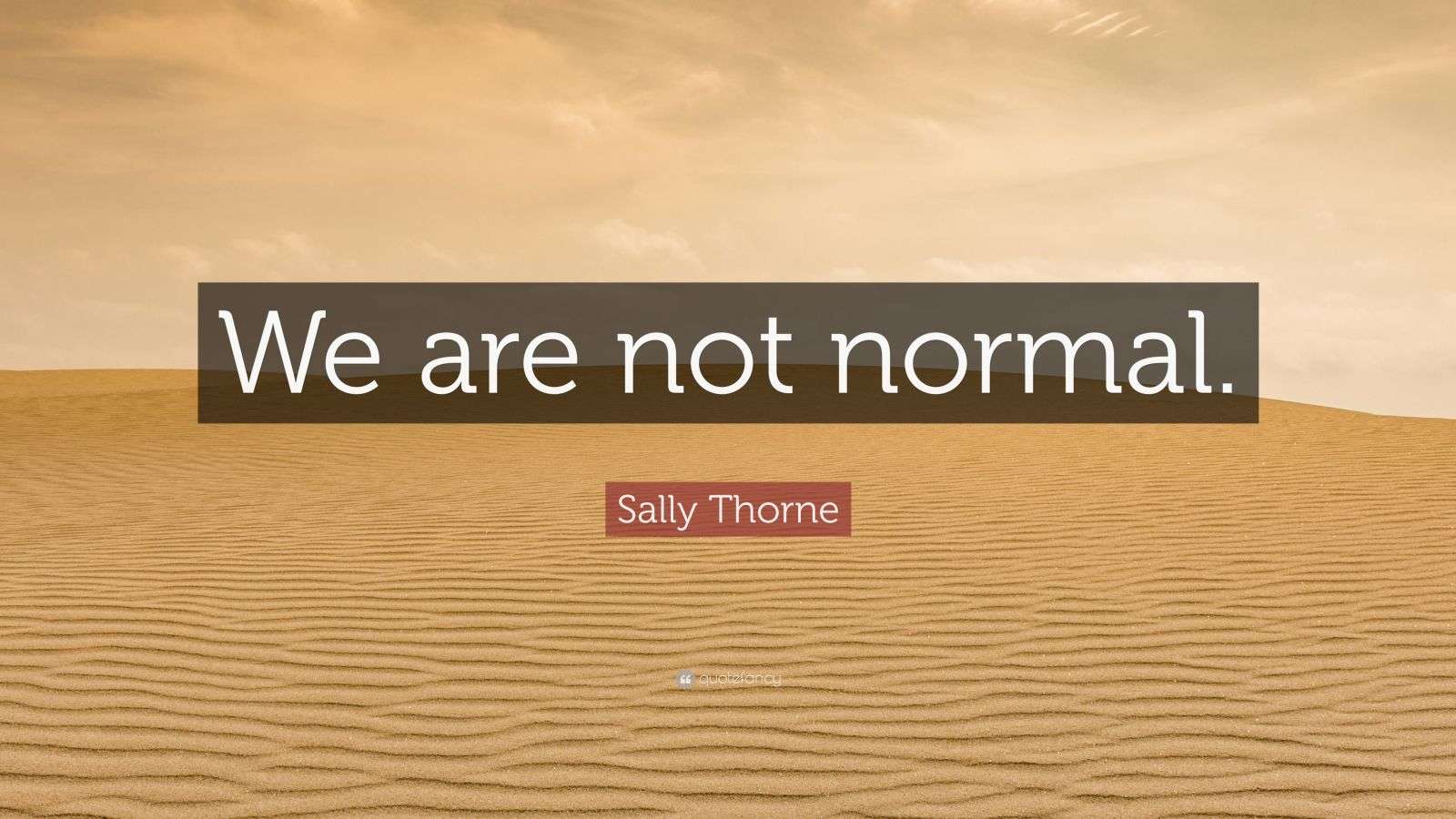 Sally Thorne Quote: “We are not normal.”