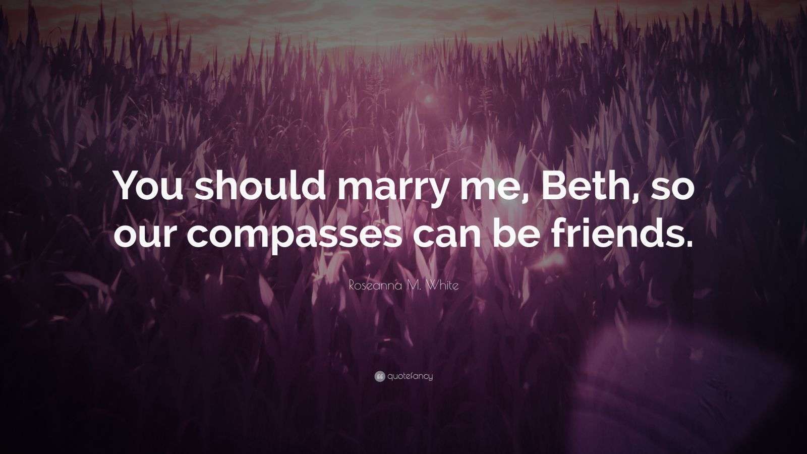 Roseanna M. White Quote: “You should marry me, Beth, so our compasses ...